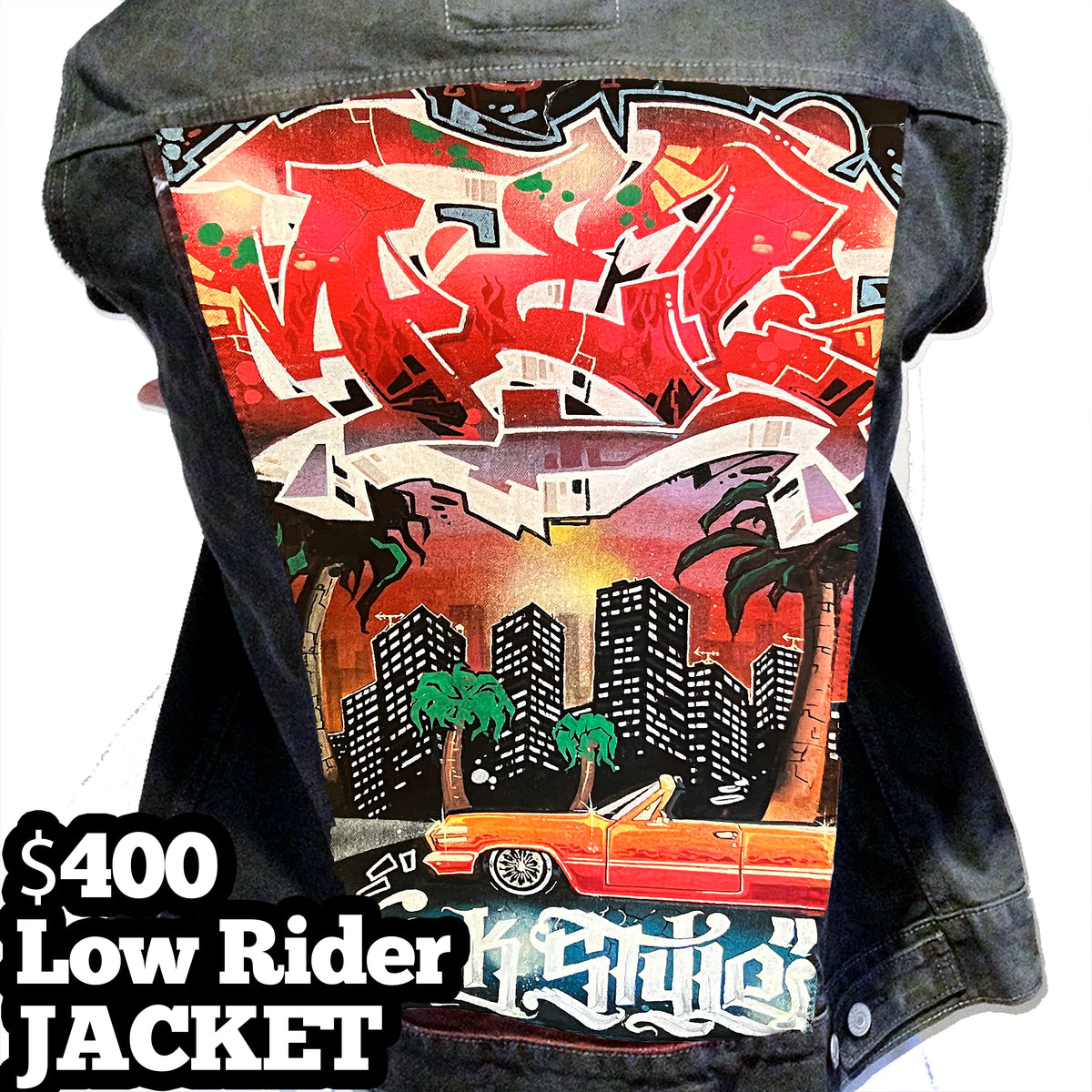 WEST COAST JACKET "Your Name, LA City & Low Rider" Custom hand painted ...