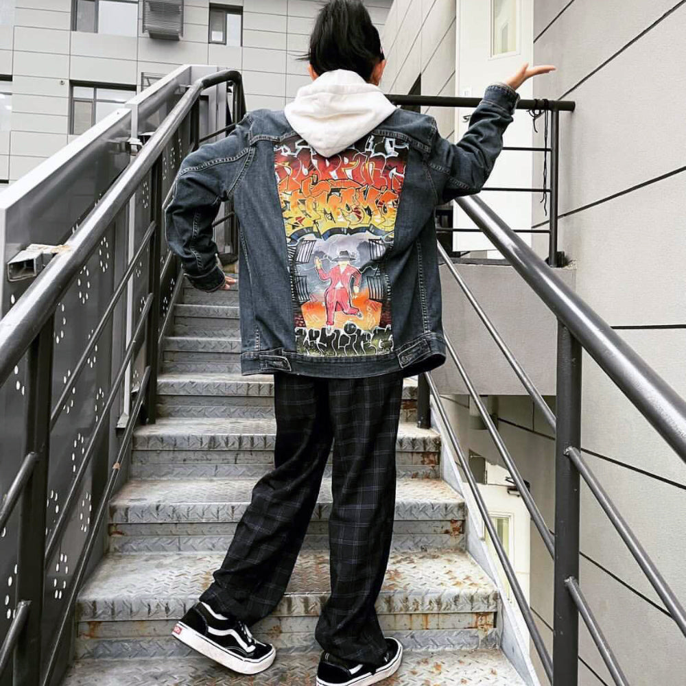 POPPERS & LOCKERS JACKET "Your Name & Caricature" Custom hand painted ...
